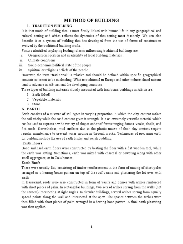Methods of Building | PDF | Soil | Roof