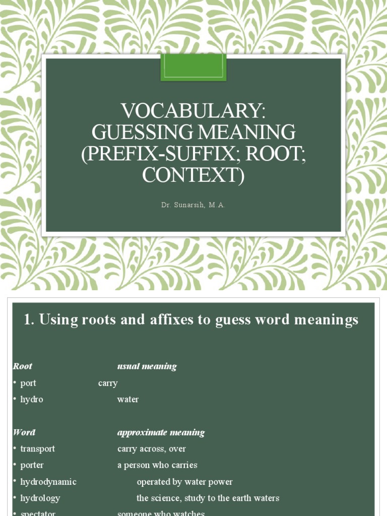 VOCABULARY Guessing Meaning | PDF | Hypertension | Linguistics