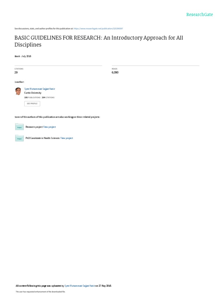 Basic Guidelinesfor Research | PDF | Methodology | Quantitative Research