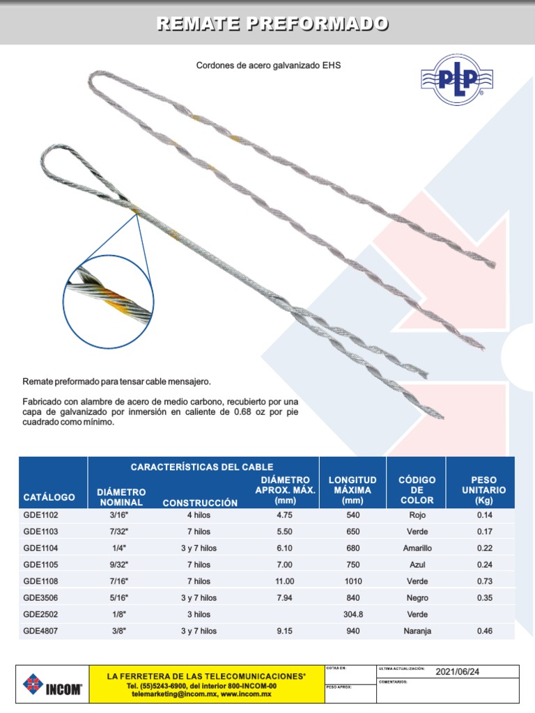 PLP GDE11X-Remate Preformado | PDF