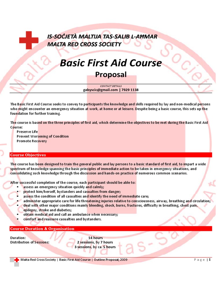 Bacsic First Aid Proposal | PDF | First Aid | Injury