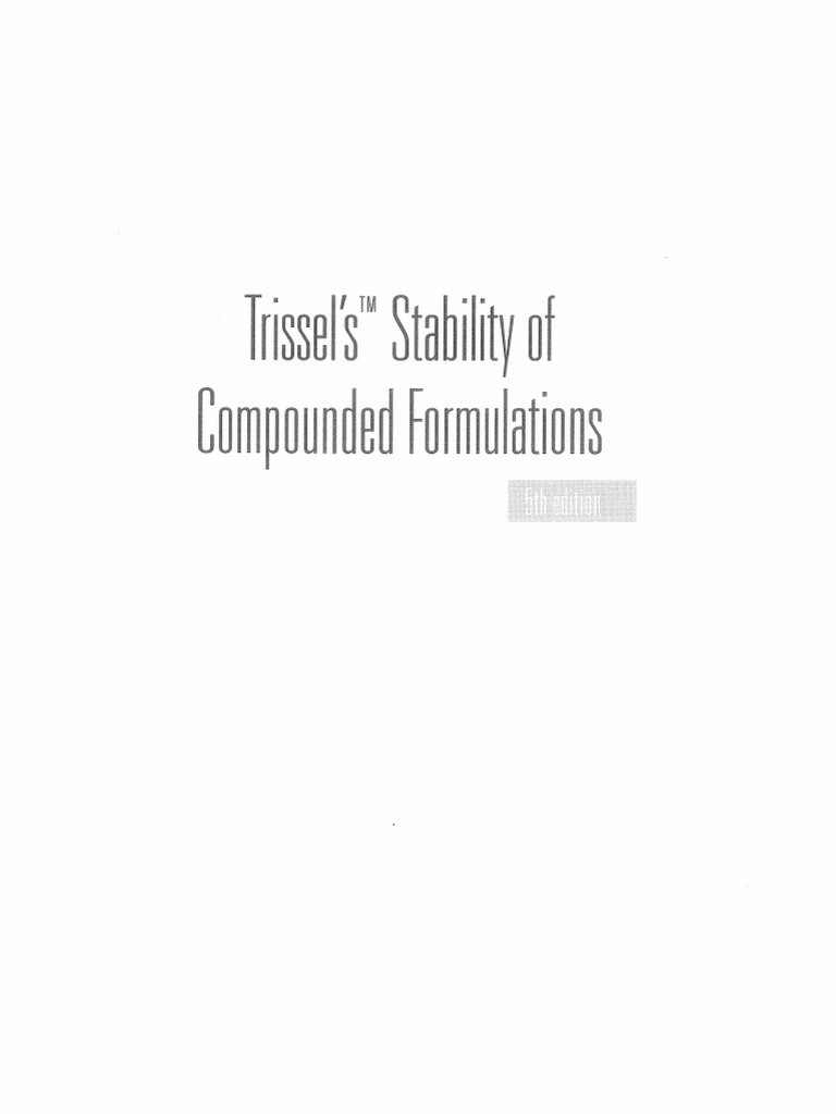 Trissel's Stability of Compounded Formulations | Download Free PDF ...