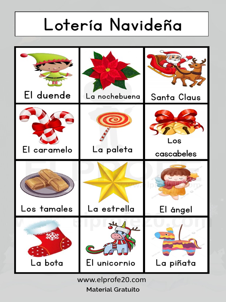 Lotería Navideña: Material para Imprimir | PDF | Nochebuena | Navidad