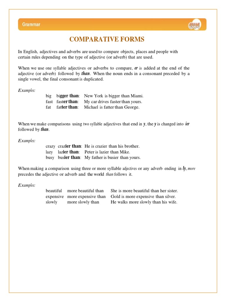 Comparing Adjectives and Adverbs | PDF | Adjective | Adverb