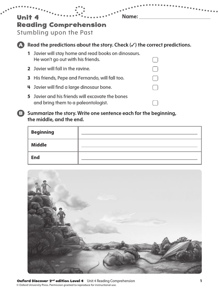 OD2e L4 Reading Comprehension WS Unit 4 | PDF