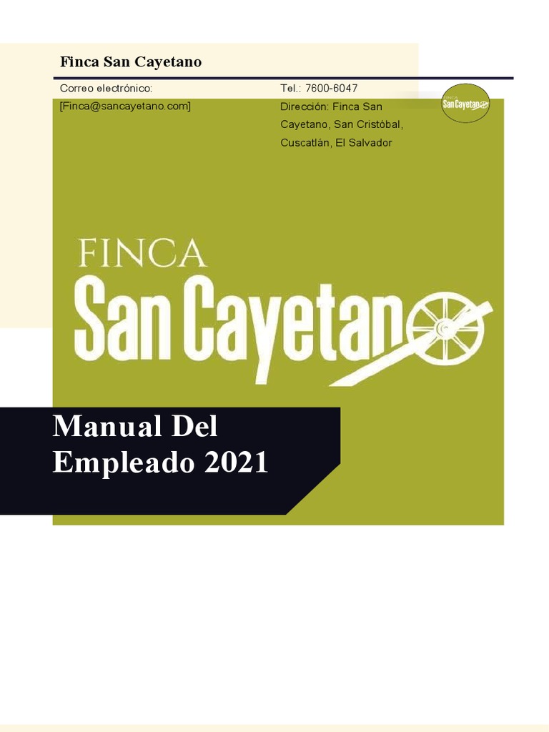 Manual Del Empleado Final | PDF | café