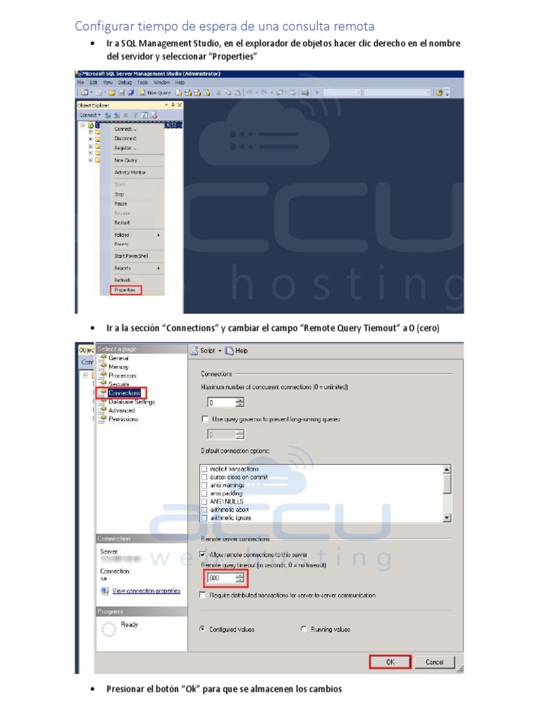 Configurar Tiempo de Espera de Una Consulta Remota | PDF