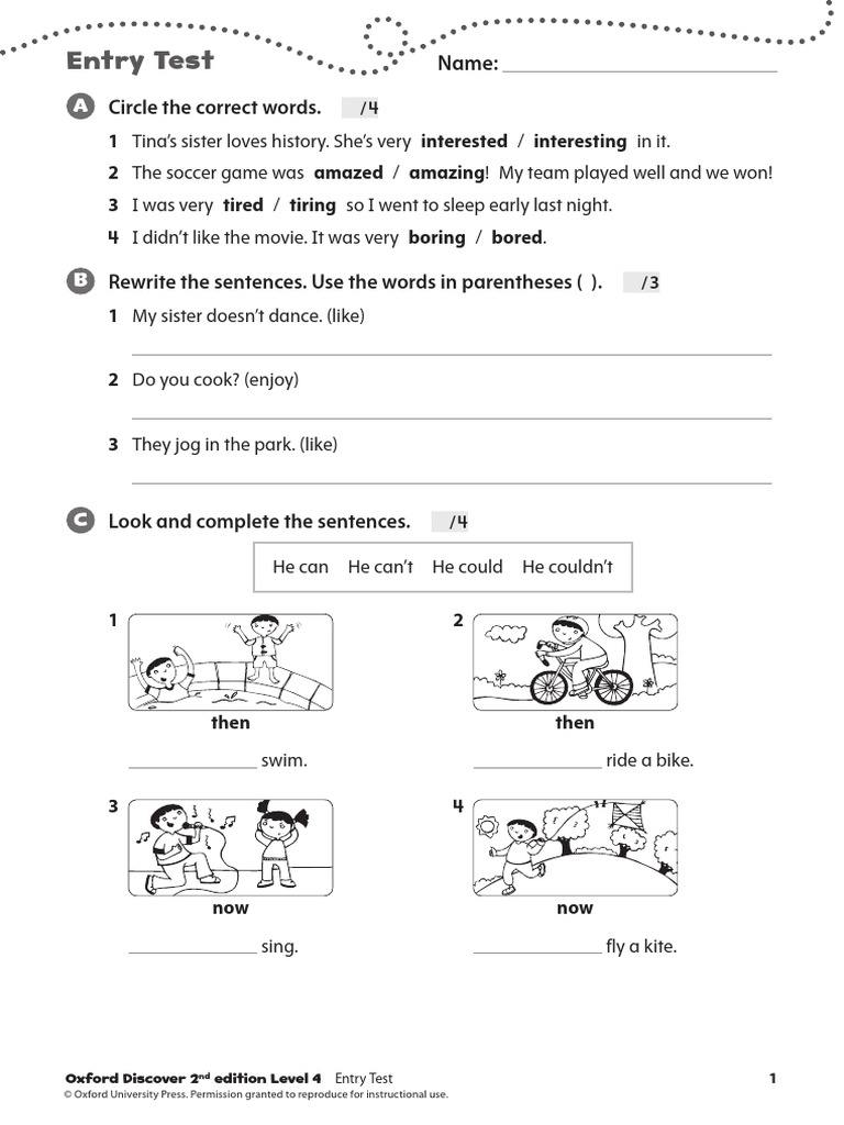 OD2e L4 Entry Test | PDF