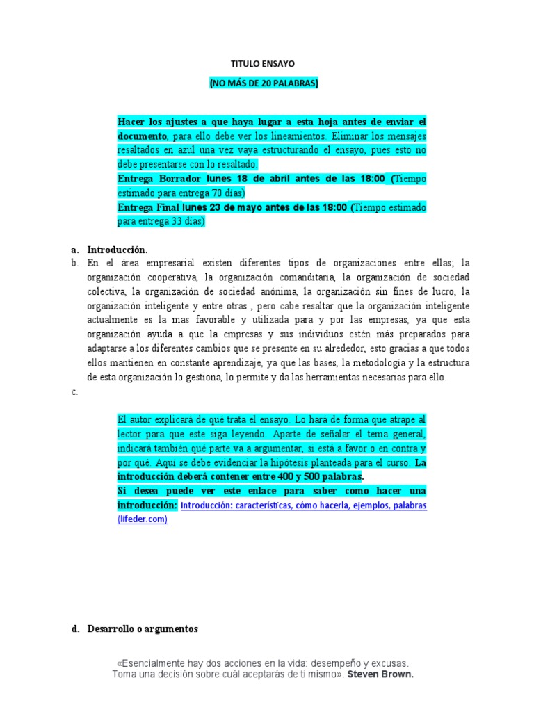 Guía Elaboración Ensayo Argumentativo | PDF | Ensayos