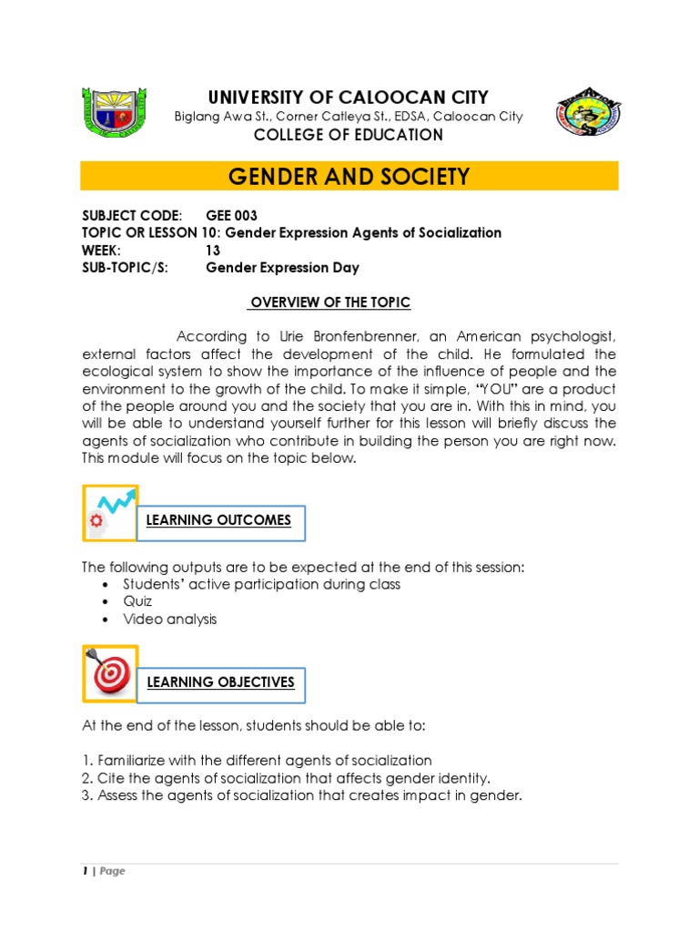 Gender Socialization in Education | PDF | Socialization | Family