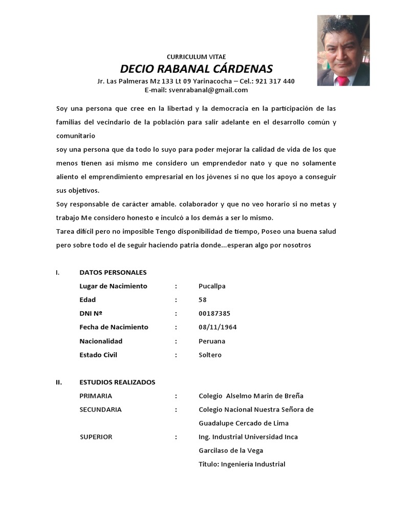 Nacimiento de Decio Rabanal Cárdenas | PDF | Economias | Business