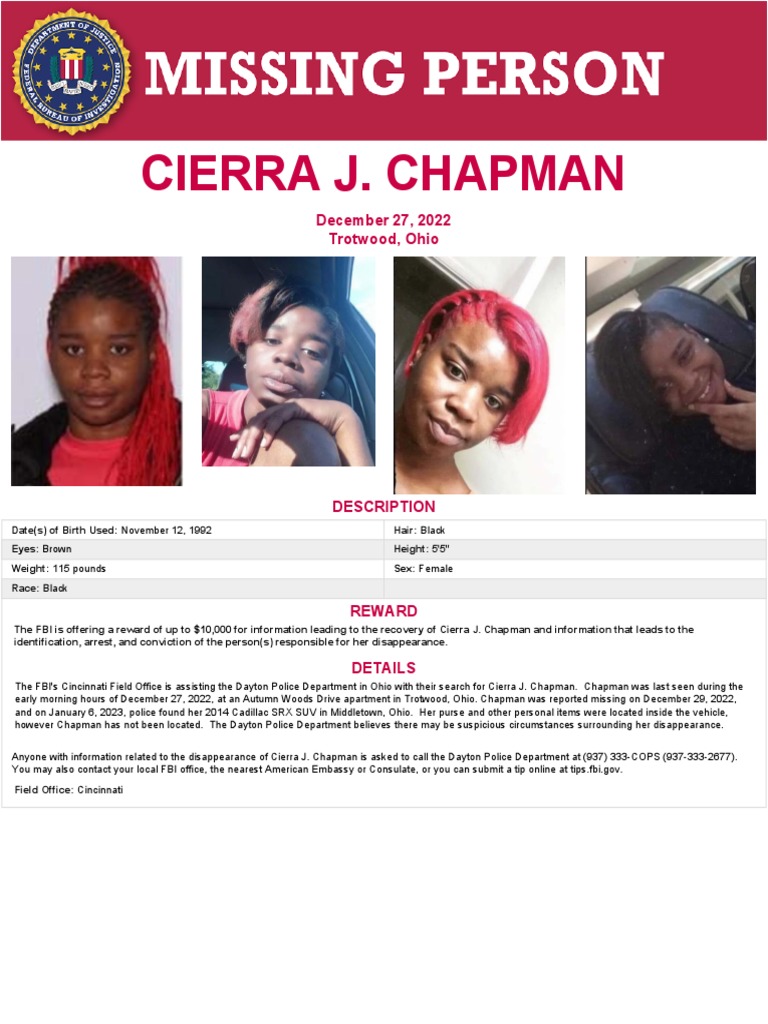 Cierra J Chapman FBI Poster | PDF