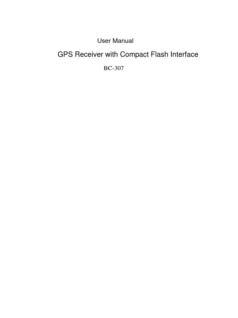 GPS BC-307 - UserManual | PDF | Personal Digital Assistant | Personal Computers