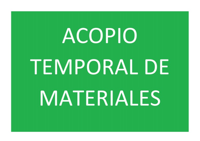 Acopio Temporal de Materiales | PDF