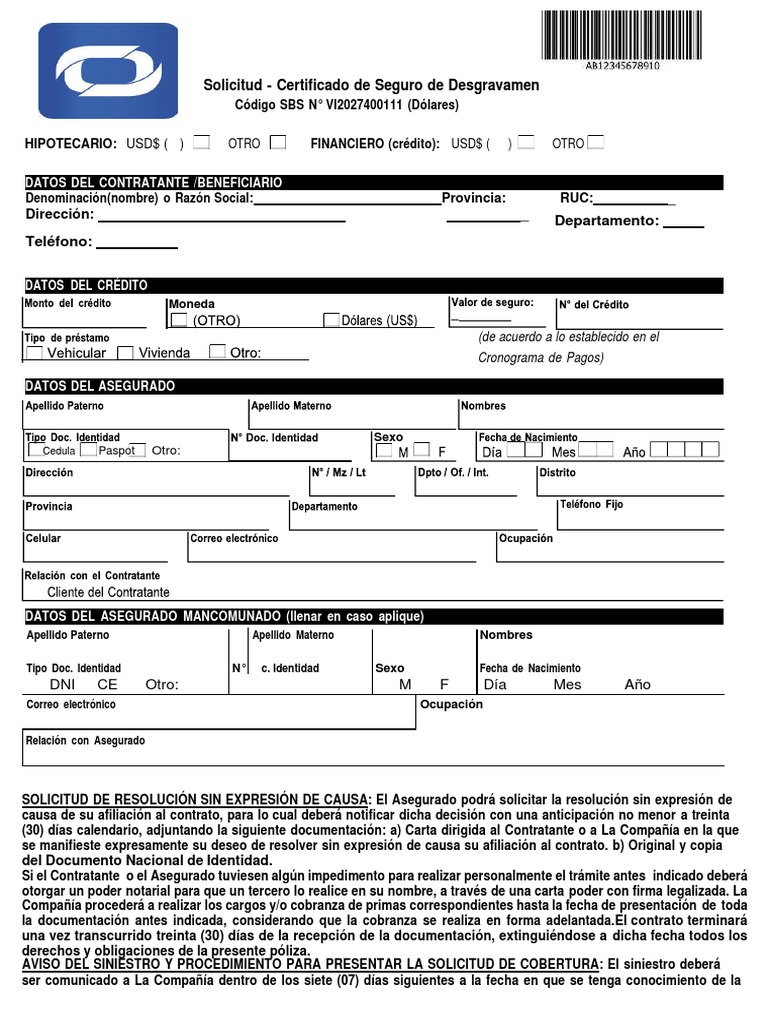 Certificado de Seguro de Desgravamen PROMOTORA OSCUS | PDF | Ciencias sociales