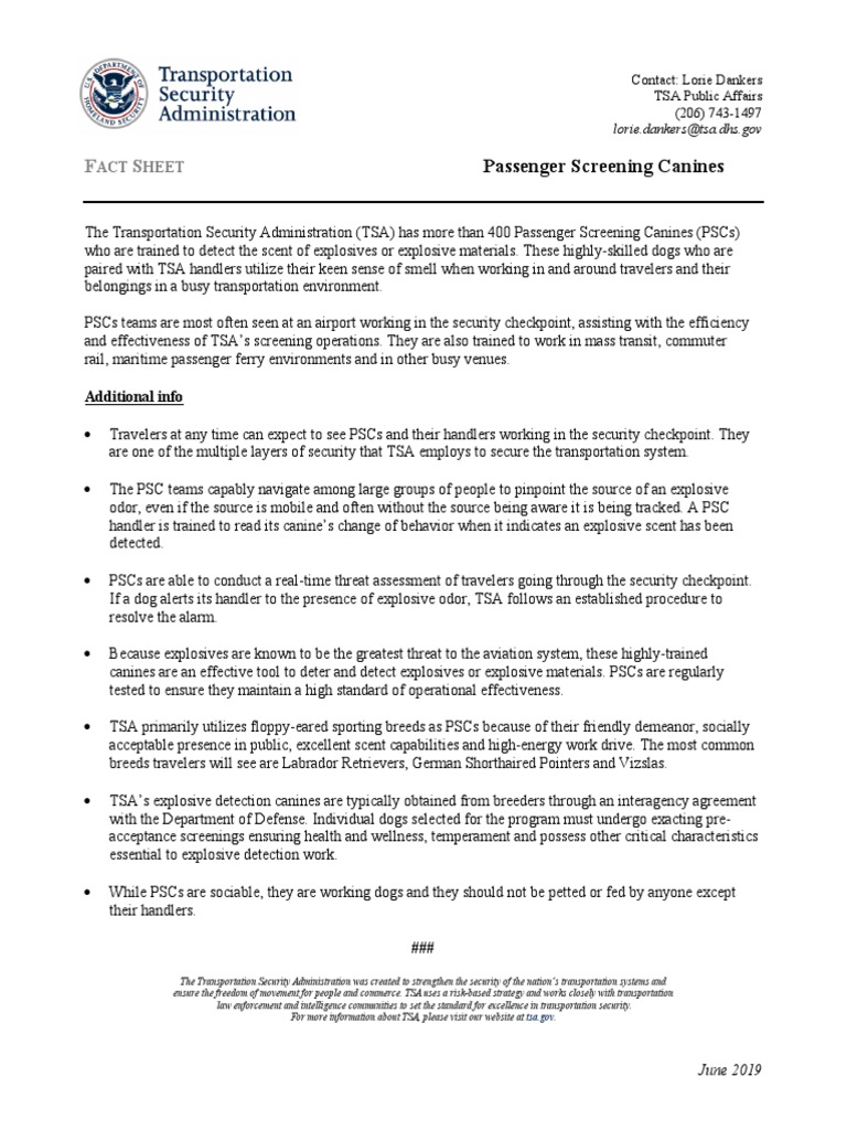 General PSC Fact Sheet (February 2023) | PDF | Transportation Security ...