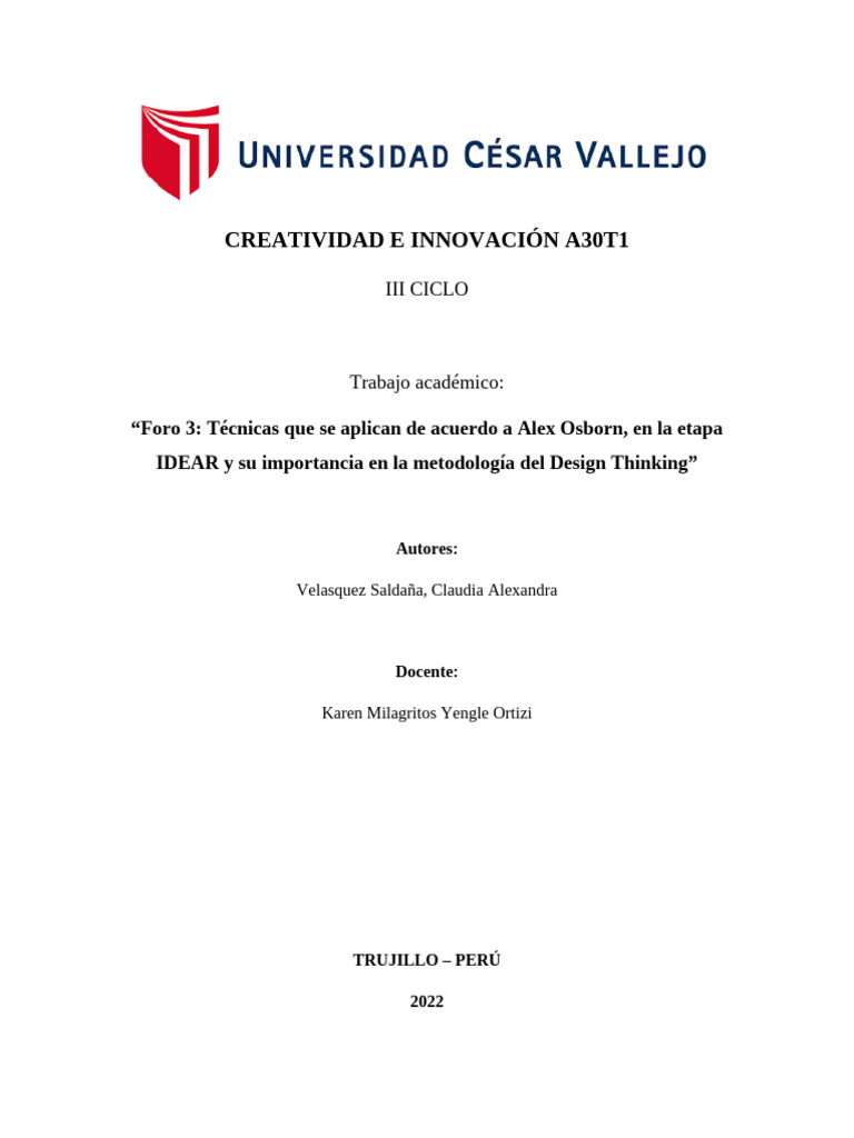 Técnicas de Alex Osborn | PDF | Creatividad | Lluvia de ideas
