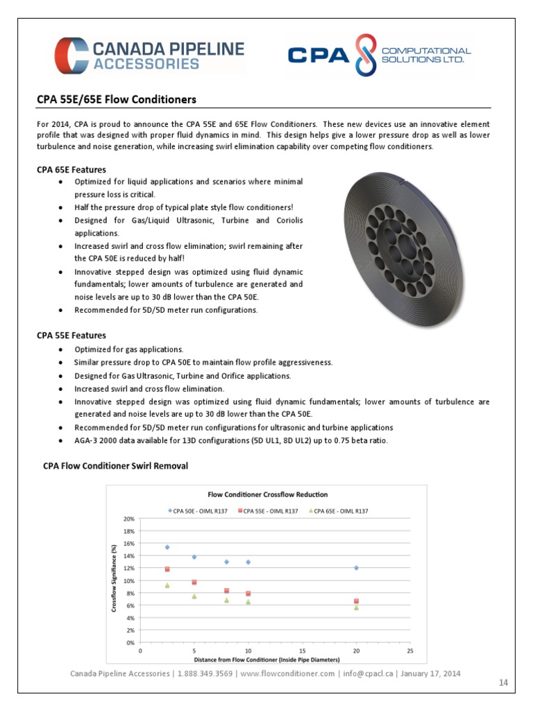 CPA 55E/65E Flow Conditioners | PDF | Chemical Engineering | Liquids