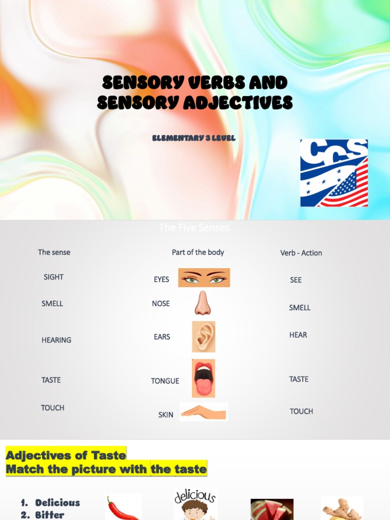 Sensory Verbs and Adjectives | PDF | Language Arts & Discipline