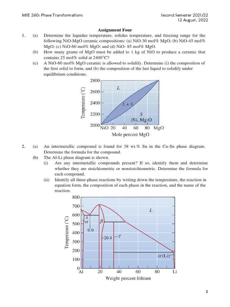 MSE 260 Assignment 4 | PDF | Materials | Statistical Mechanics