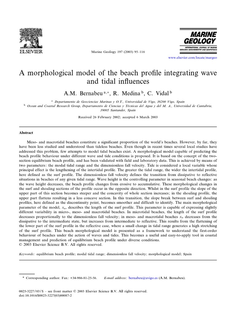 A Morphological Model of The Beach Profile | PDF | Tide | Beach