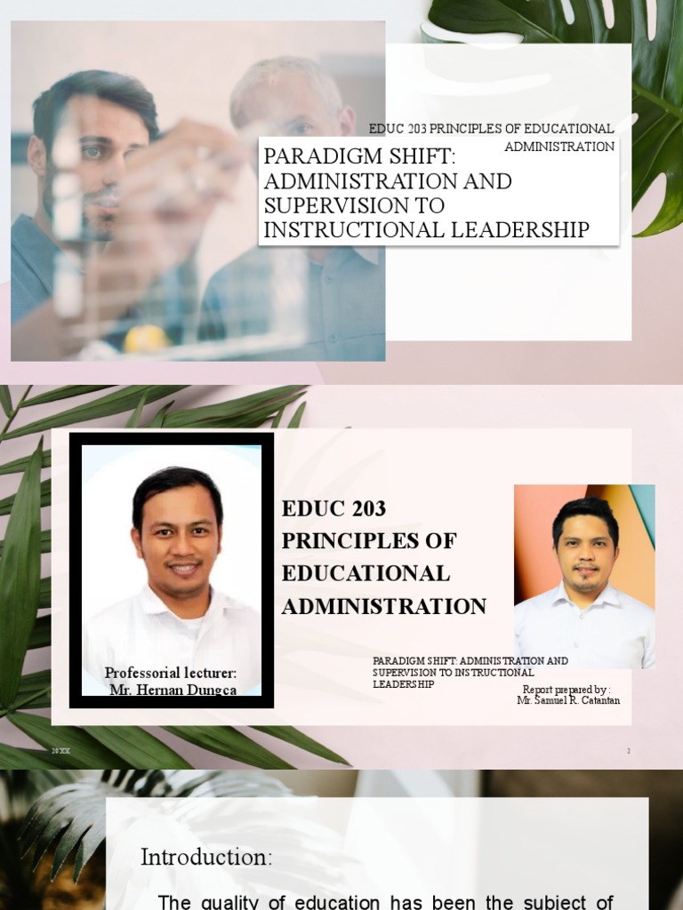 Educ 203 (Paradigm Shift Administration and Supervision To Instructional Leadership) | PDF ...