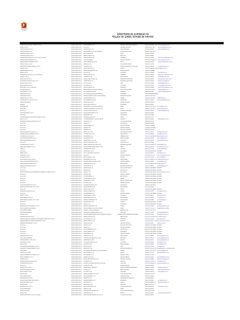Directorio de Empresas en Toluca | PDF | México | Sector secundario de la economía