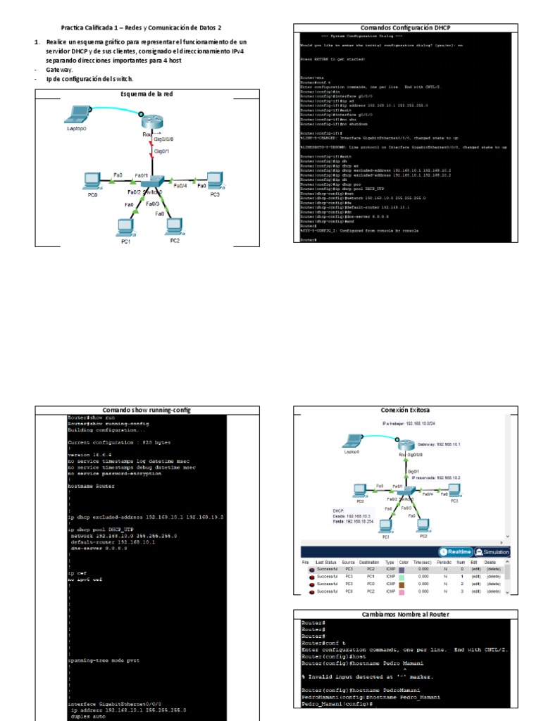 Esquemas y Configuración de Redes VLAN y DHCP | PDF
