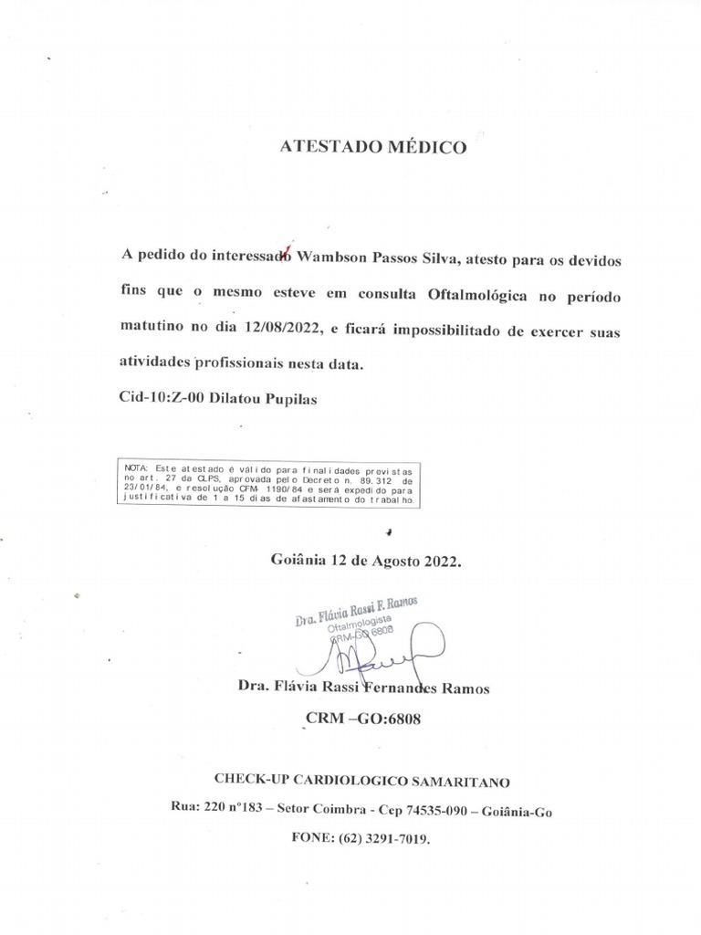 Modelo Atestado 1234 | PDF