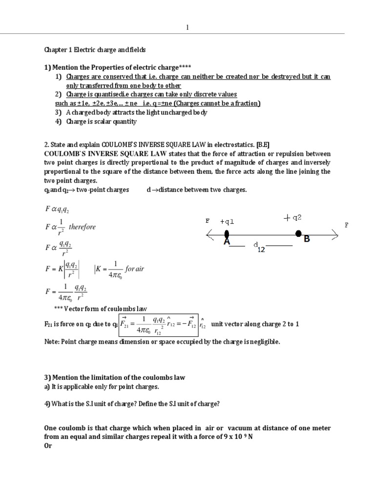 Electric Fields and Charges Chapter Phy | PDF | Electric Field | Physical Quantities