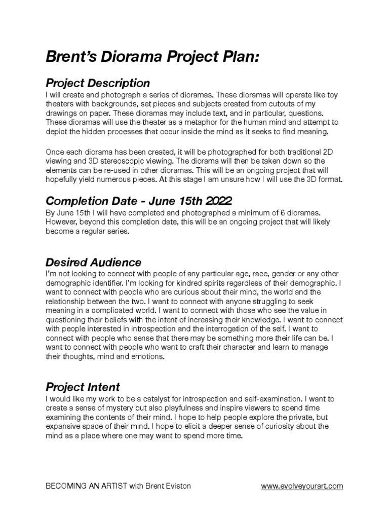 Brent's Project Plan PDF | PDF
