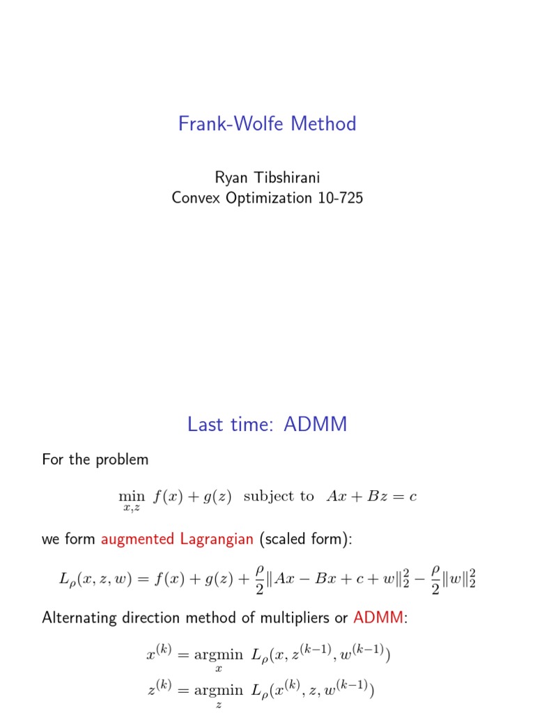 Frank Wolfe | PDF | Numerical Analysis | Algorithms And Data Structures