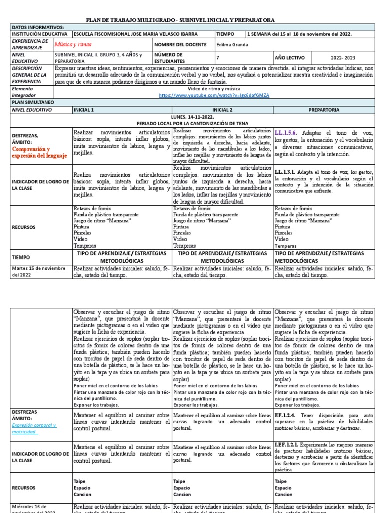 PLAN DE TRABAJO MULTIGRADO Ficha 4 | PDF | Geometría | Curva