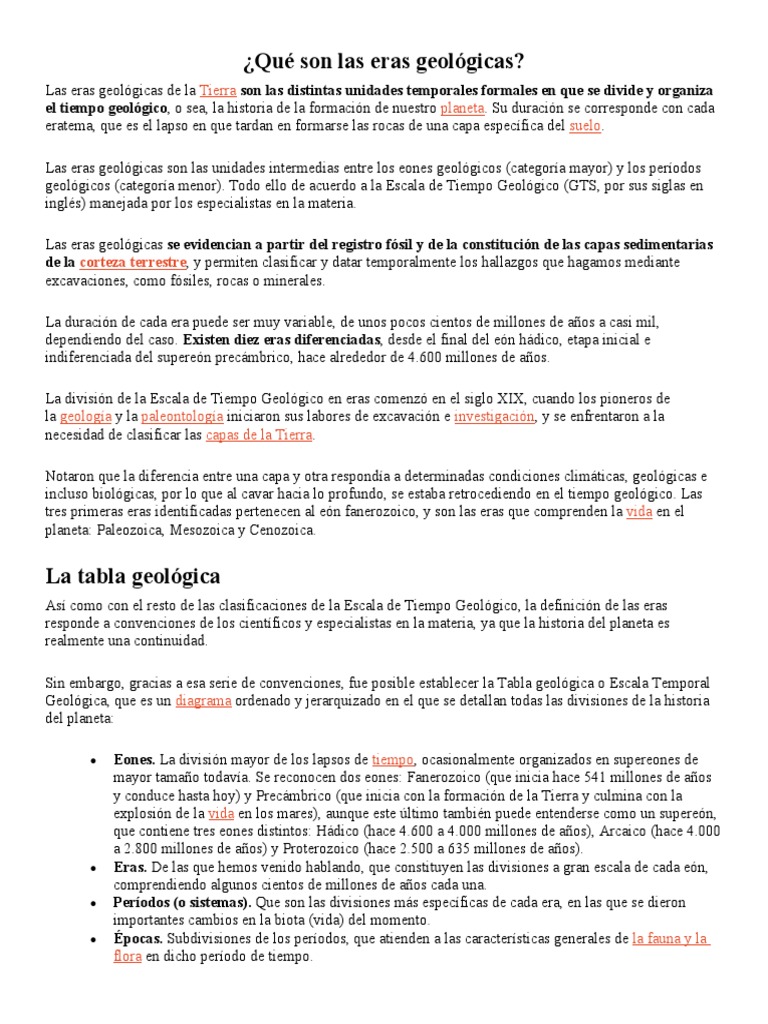 Eras Geológicas | PDF | Ciencias de la Tierra | Naturaleza