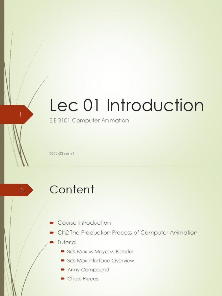 Computer Animation Course Intro | PDF | 3 D Computer Graphics ...