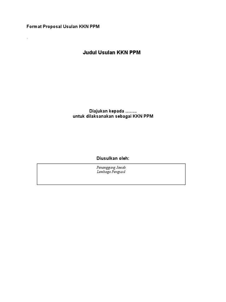 Proposal KKN Mahasiswa | PDF