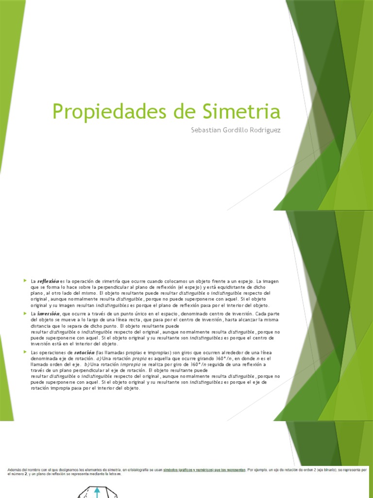 Propiedades de Simetria | PDF | Rotación | Cristal