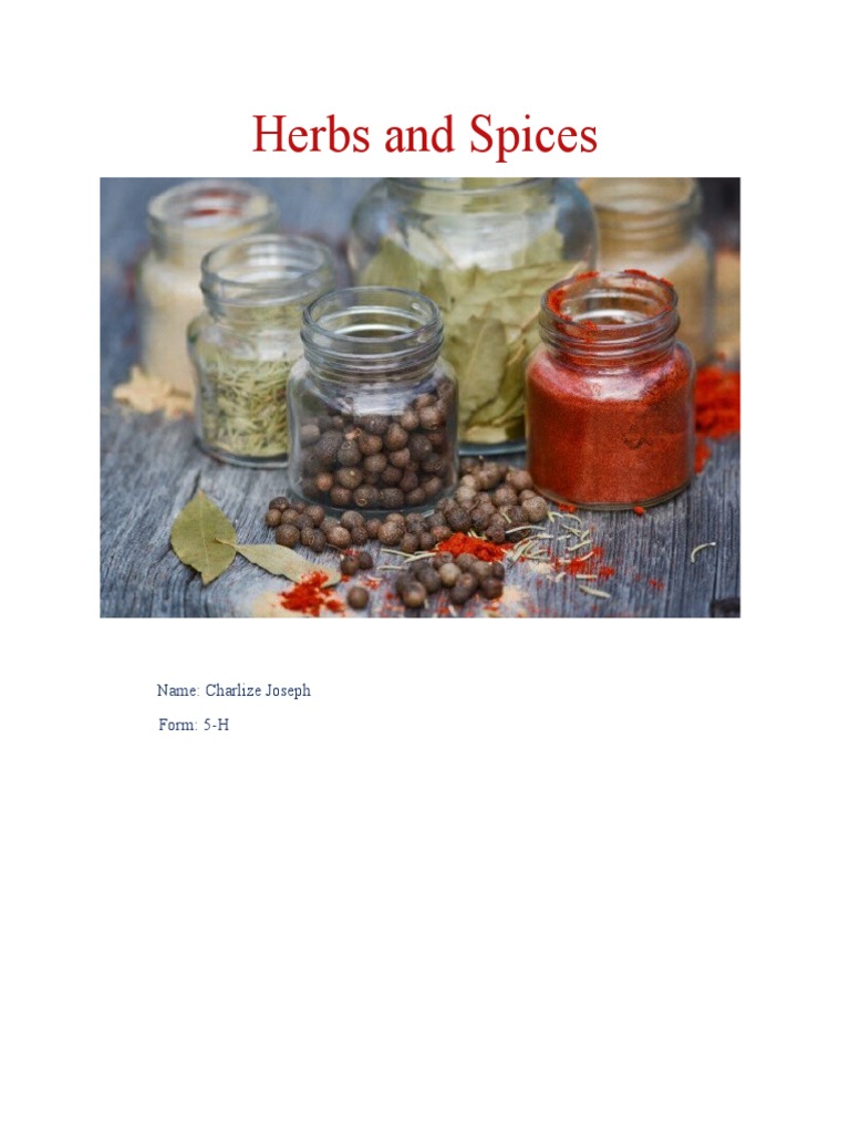 Herbs and Spices | PDF | Spice | Ginger