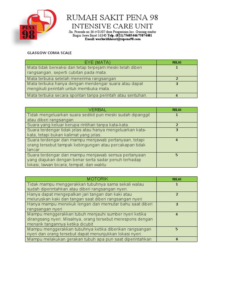 Glasgow Coma Scale | PDF