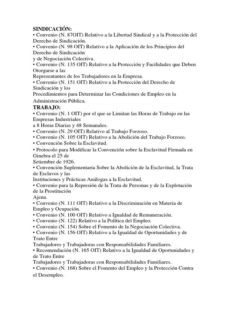 Convenio Intenacional Oit | PDF