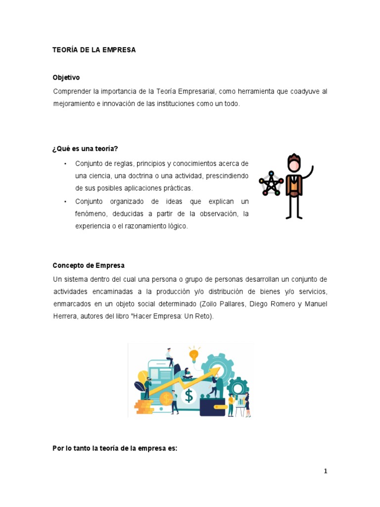 Teoría de La Empresa | PDF | Teoría | Mercado (economía)