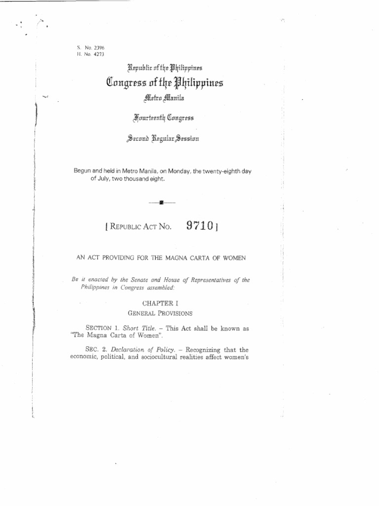 RA 9710 (The Magna Carta of Women) | PDF