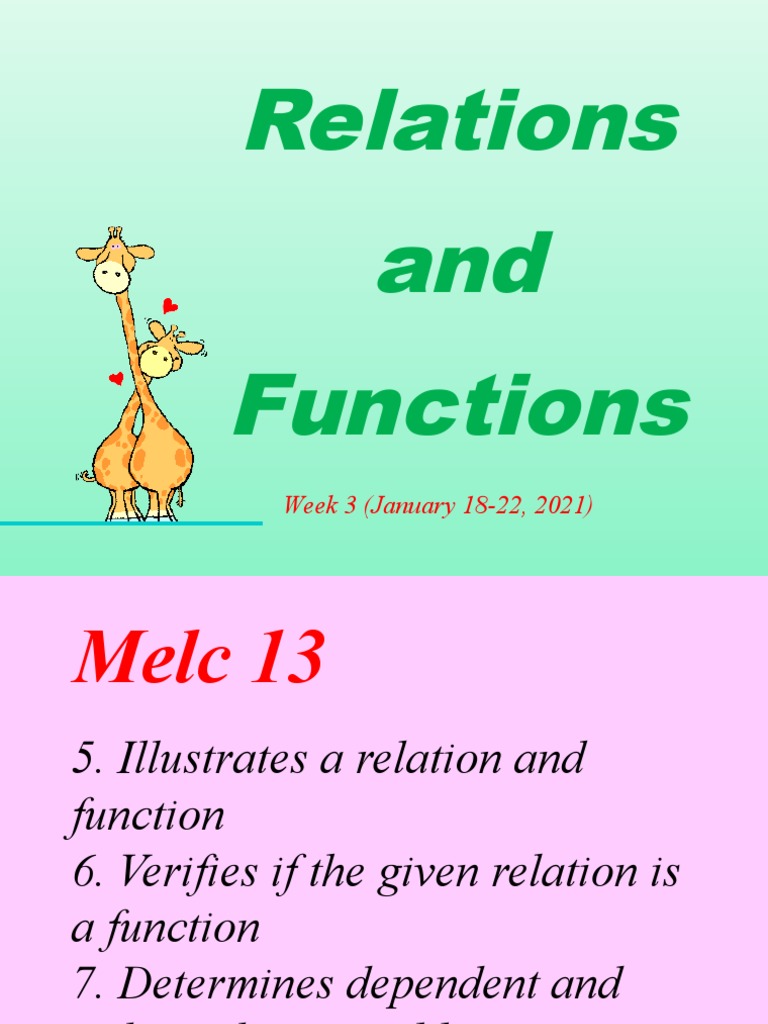 Wk 3 Relation And Function Pdf Variable Mathematics Function 0102