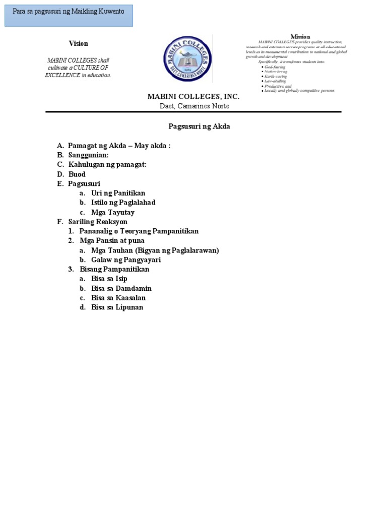 Pagsusuri NG Akda | PDF