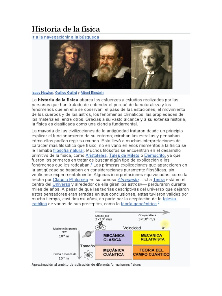 Historia de La Física | PDF | Física | Science