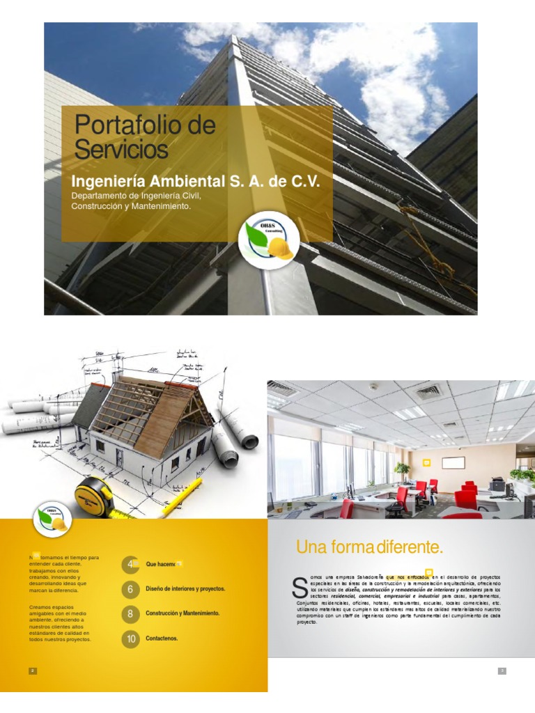 Portafolios de Servicios Ingenieria Ambiental - Obra Civil - 2021 | PDF | Diseño | Ingeniería