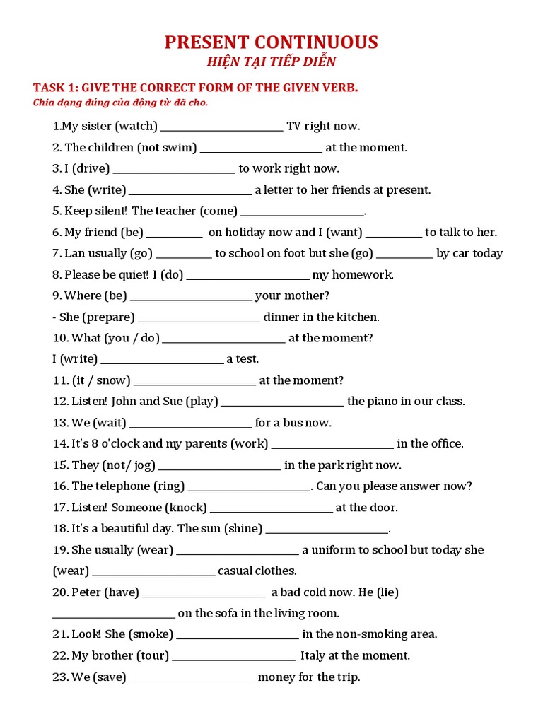 Present Continuous 3 | PDF | Linguistics