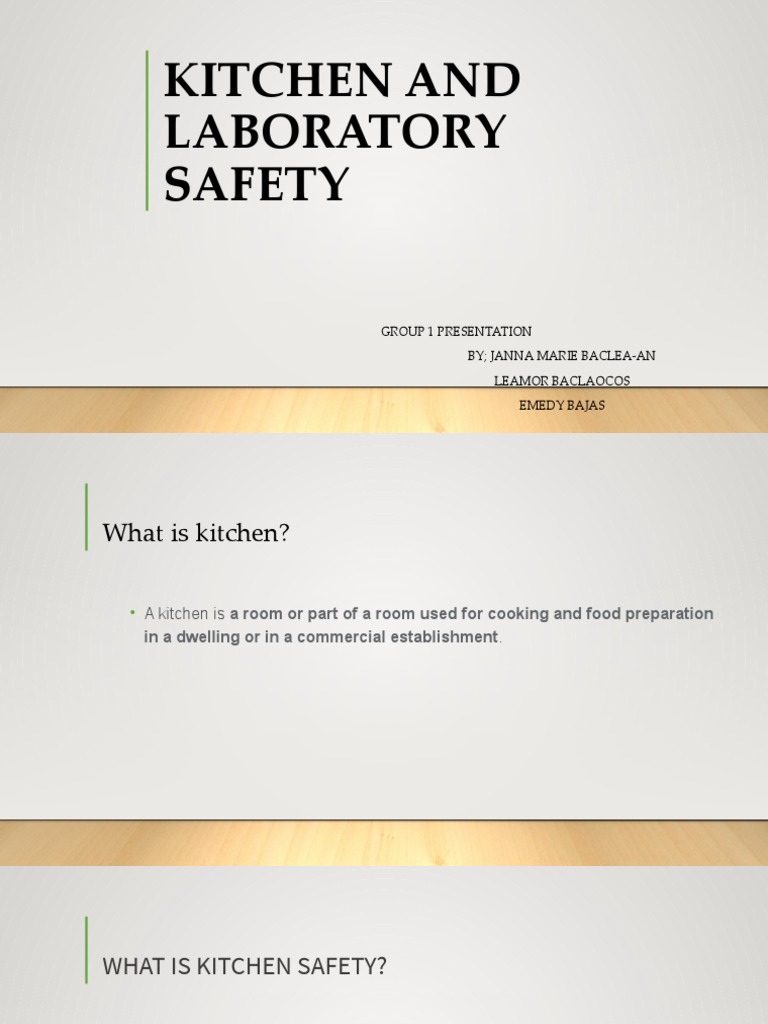 Kitchen and Laboratory Safety | PDF | Wellness | Science & Mathematics