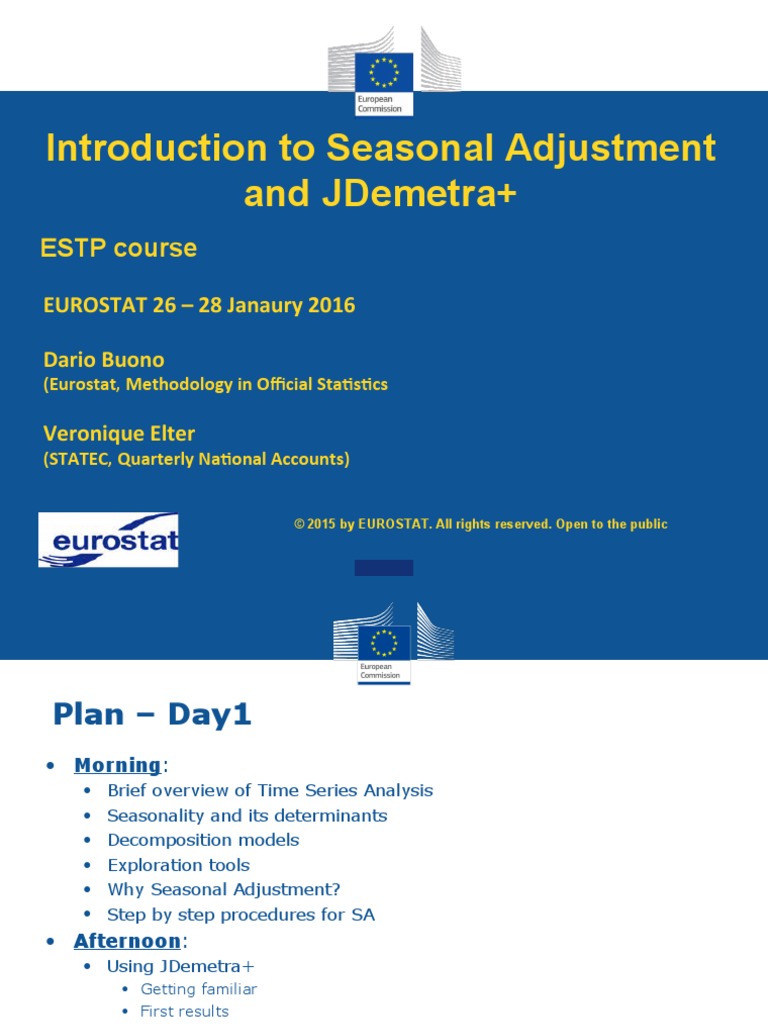 Estp Introduction To Seasonal Adjustment and Jdemetra | PDF ...
