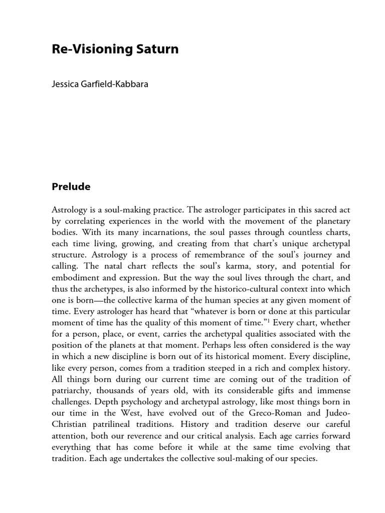 Garfield Kabbara - Re Visioning Saturn - Archai Issue 5 | PDF ...